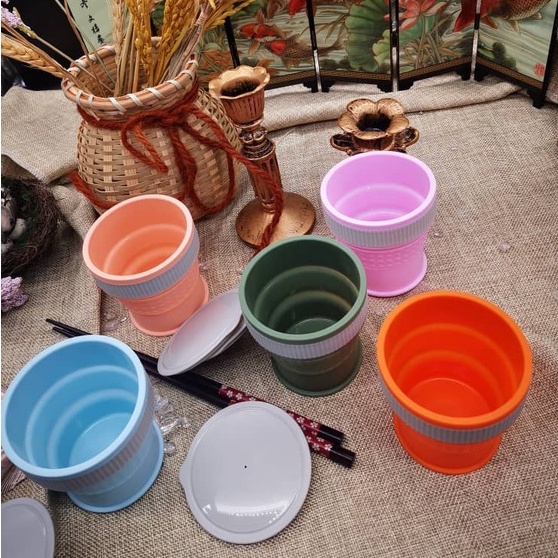 LATEST VERSION Silicone Foldable Cup Collapsible Cups With Lid Folding ...