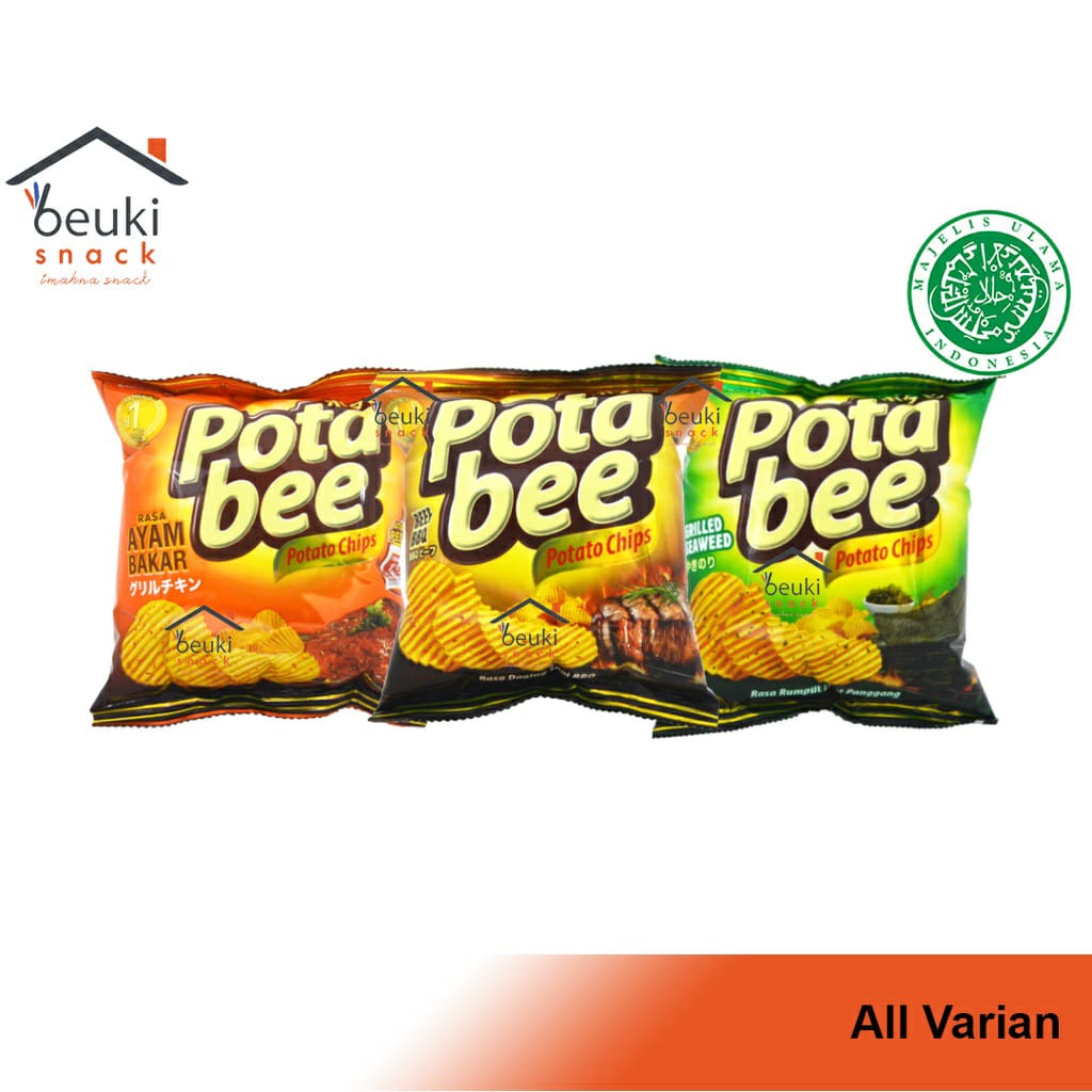 Potabee Potato Chips Chicken / BBQ / Seaweed Potato Chips 35gr | Shopee ...