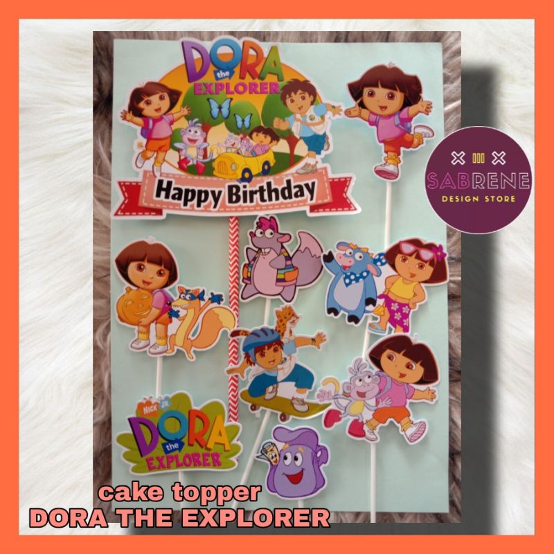 Dora The Explorer Cake Topper Ready Stock Cake Decorations | Shopee ...