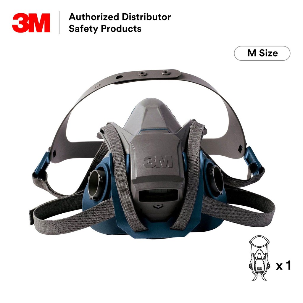 3M 6502QL Reusable Half Facepiece Rugged Silicone Respirator / Medium ...