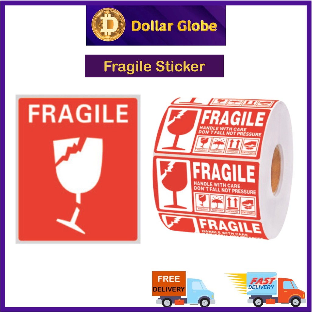 CRAZY DEALS 🔥 1000PCS Fragile Sticker 🛍️ Warning Label Roll 🛍️ Pos ...