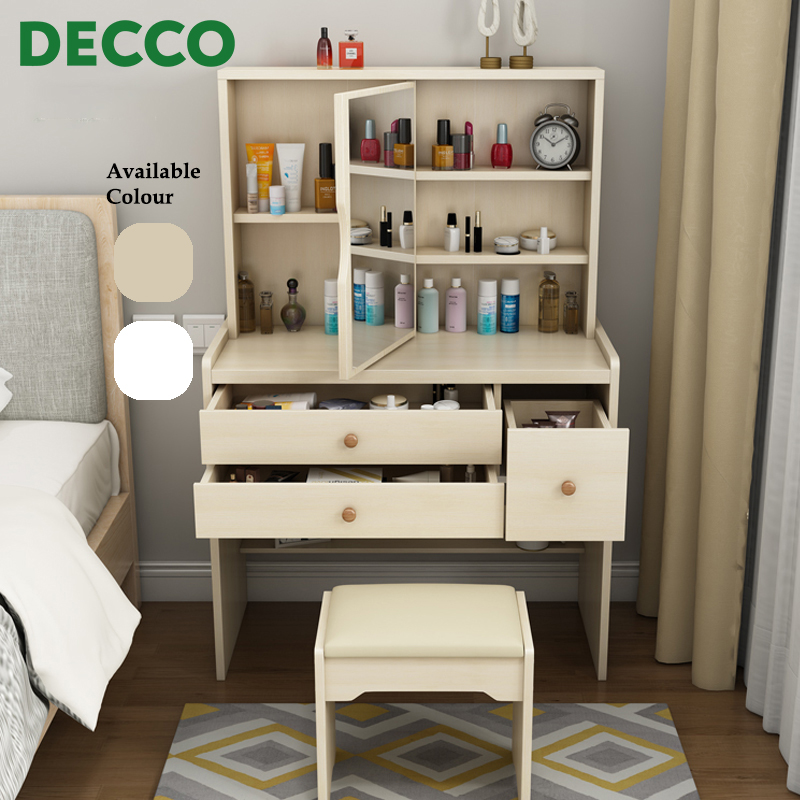 Decco Home Deco 80CM Dressing Table Makeup Table Large Storage Rotation ...