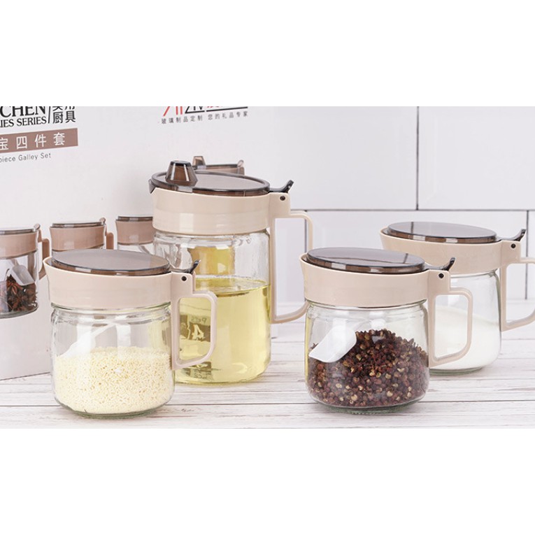 Set Seasoning Powder Salt Jar Container And Cooking Oil Bottle Bekas ...