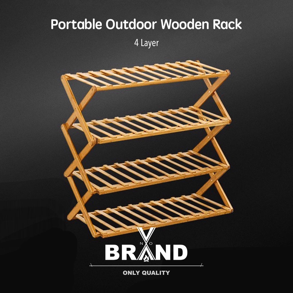 (Ready Stock) Multilayer Portable Outdoor / Indoor Wooden Rack ...