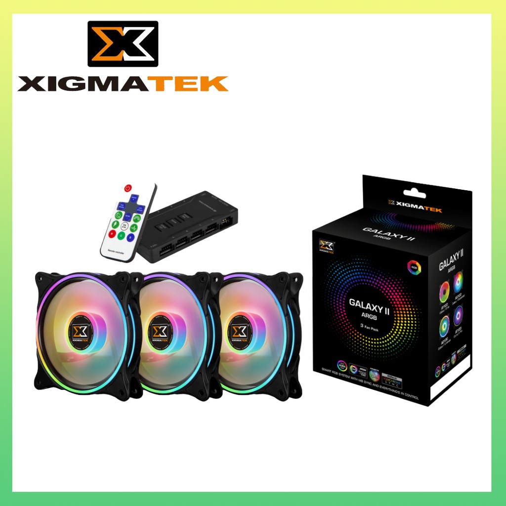 Xigmatek Galaxy Ii Elite 3 Fan Rgb 3in1 (Remote + Controler) | Shopee ...
