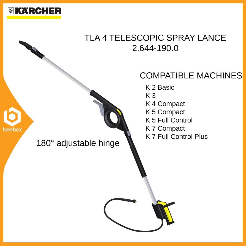 Karcher TLA4 Telescopic Spray Lance for K2 K3 K4 K5 K7 Pressure Washer Accessory (26441900 ...