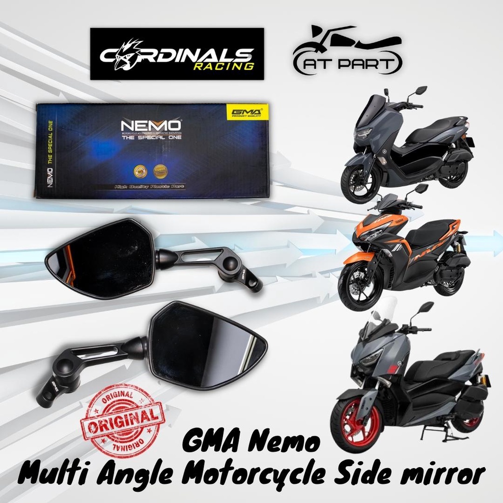 GMA NEMO DUCATI DESIGN MULTI ANGLE MOTORCYCLE SIDE MIRROR XMAX / NMAX ...