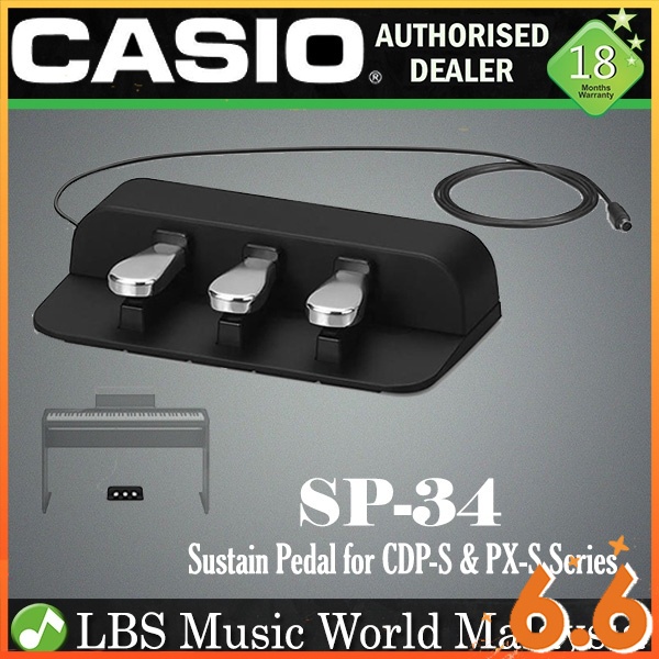Casio SP-34 3-Pedal Board Sustain Unit For PX-S and CDP-S Digital Piano ...