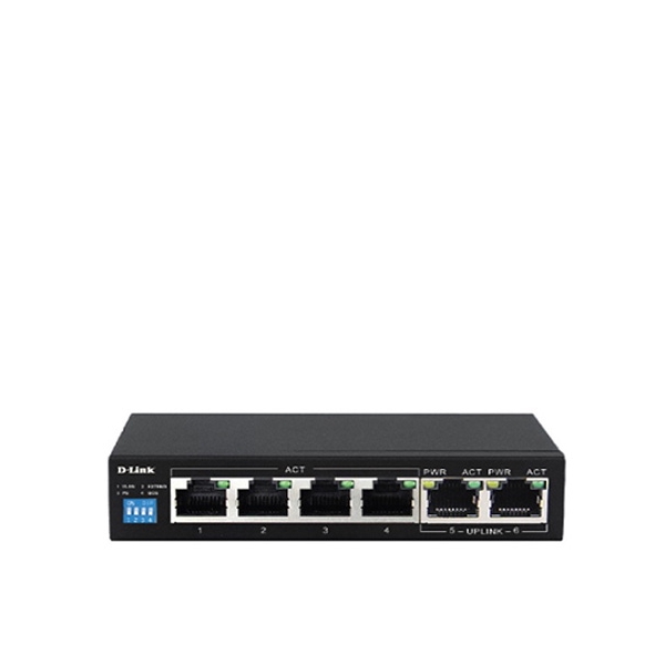 D-LINK 4-PORT STANDARD POE (60W) + 2 PORT UPLINK SWITCH (DES-F1006P-E ...