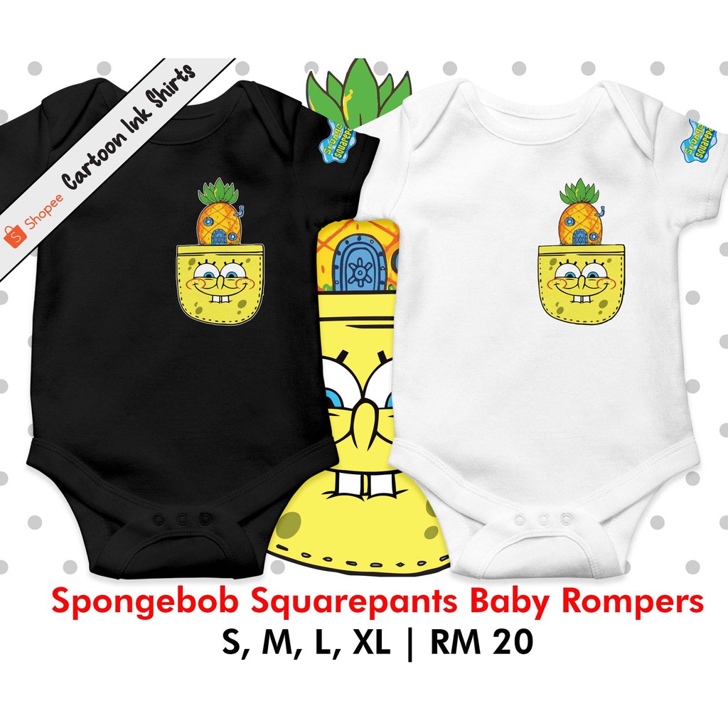 BABY ROMPERS [BAJU BAYI] (UNISEX) -SPONGEBOB SQUAREPANTS (SPONGEBOB ...