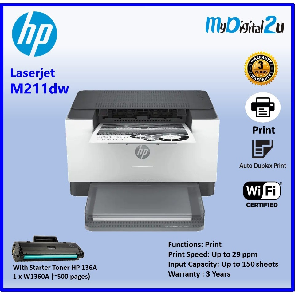 HP Laserjet M211dw Printer With Wirelss & Auto Duplex Printing | Shopee ...