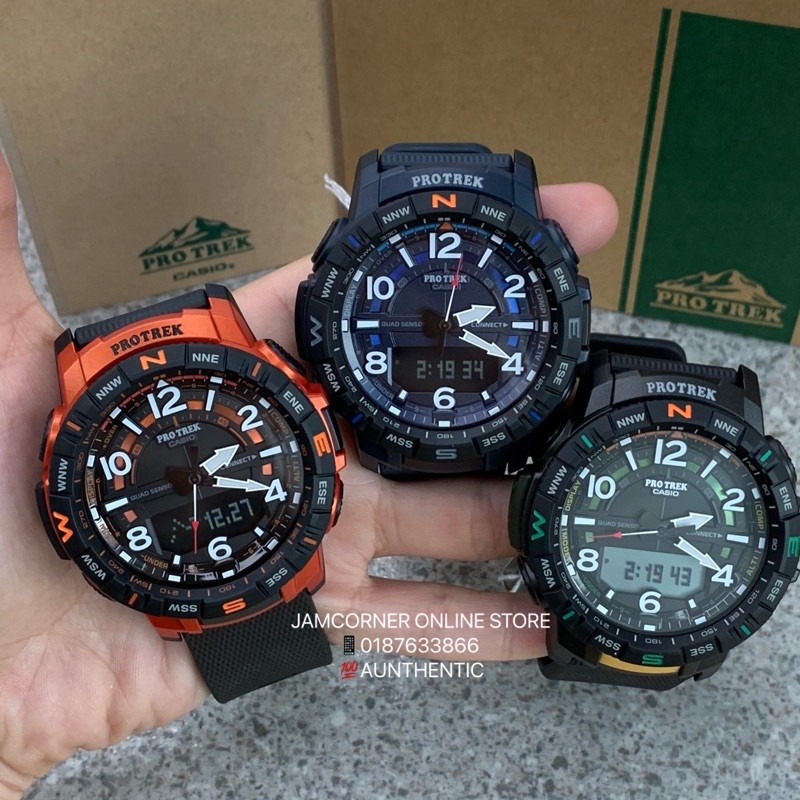 READY STOCK 100% ORIGINAL CASIO PRO TREK PRT-B50 SERIES with Quad Sensor and Smartphone Link ...