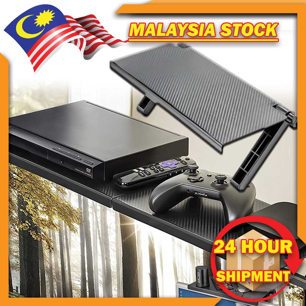 TV Top Shelf Computer Screen Caddy Adjustable Storage Bracket Monitor ...