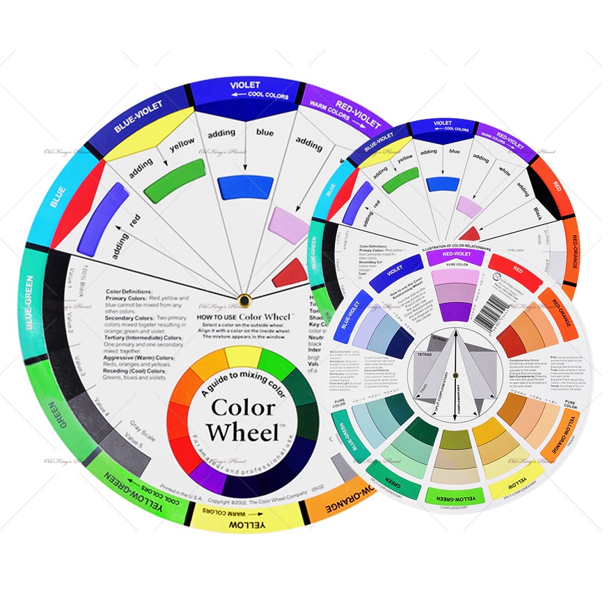 Color Wheel Professional Tattoo Nail Pigment 12 Color Wheel Paper Card ...
