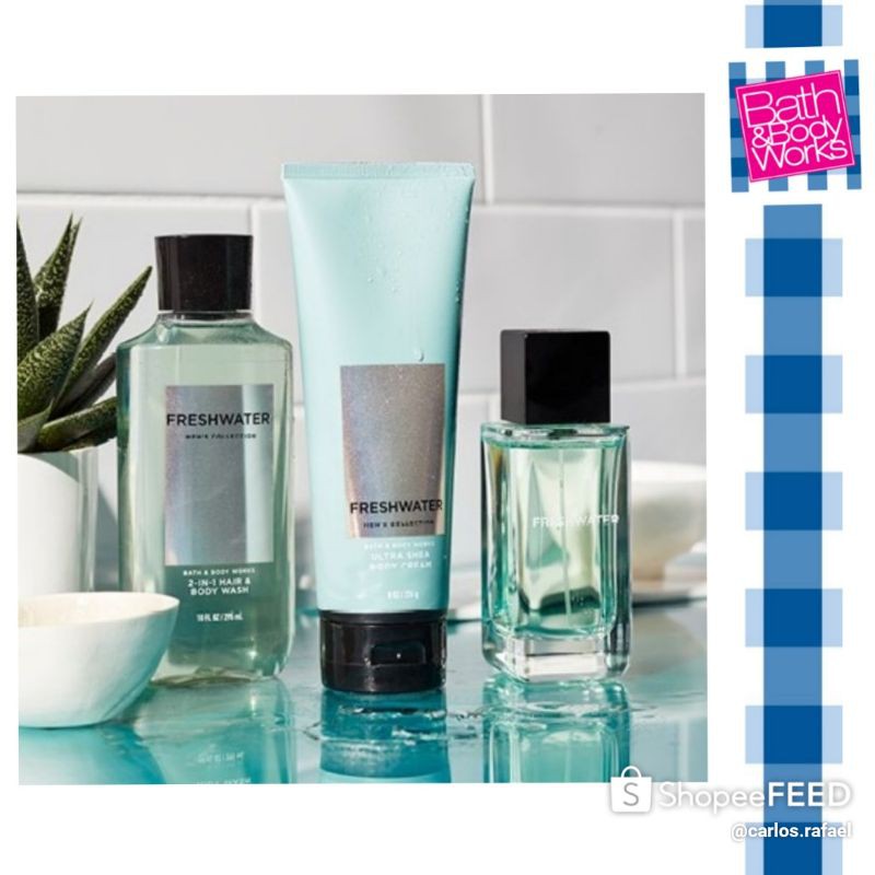 BBW Bath & Body Works Men's Perfume - Freshwater (Shower Gel/Body Wash ...