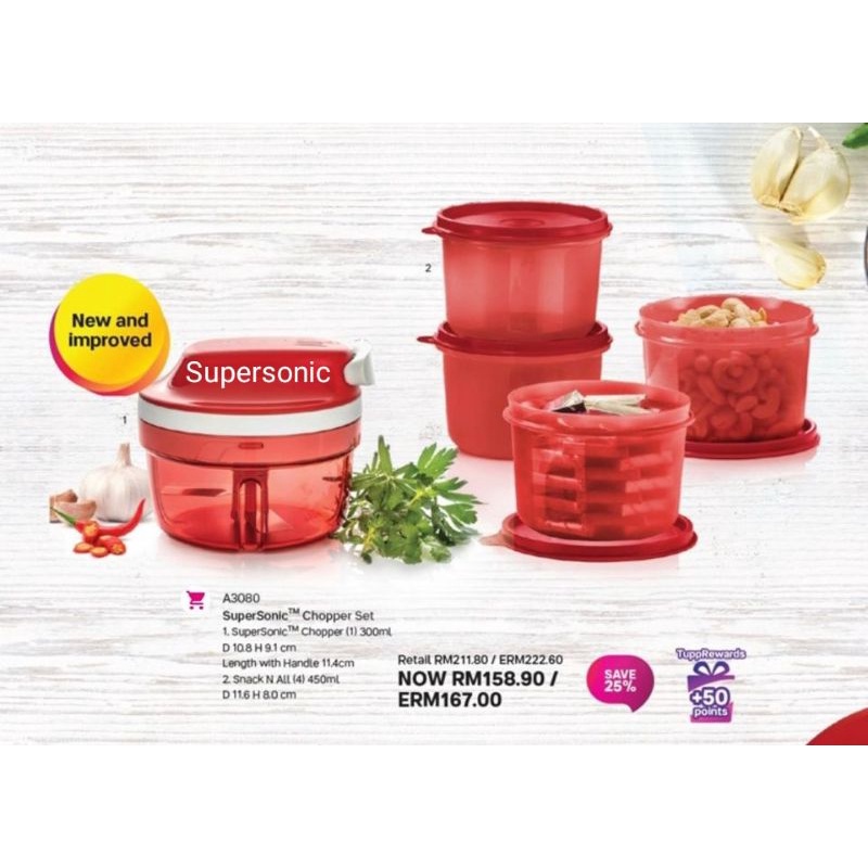 SuperSonic Turbo Chopper Tupperware | Shopee Malaysia