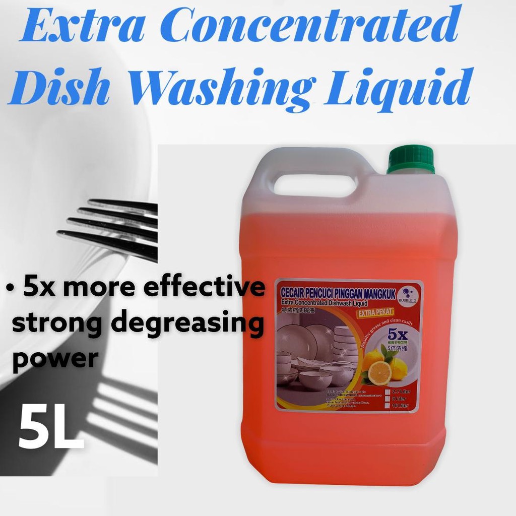 BUBBLE 3 Extra Concentrate Dish Washing Liquid / Sabun Cuci Pinggan 5L ...