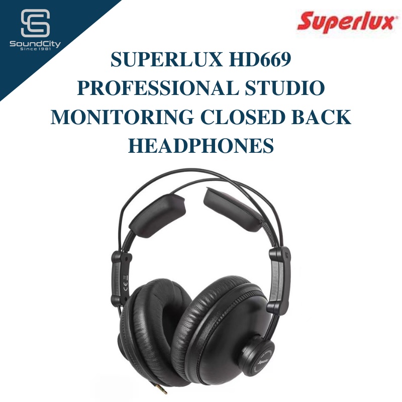SUPERLUX HD669 Professional Studio Monitoring Closed-back Headphones ...