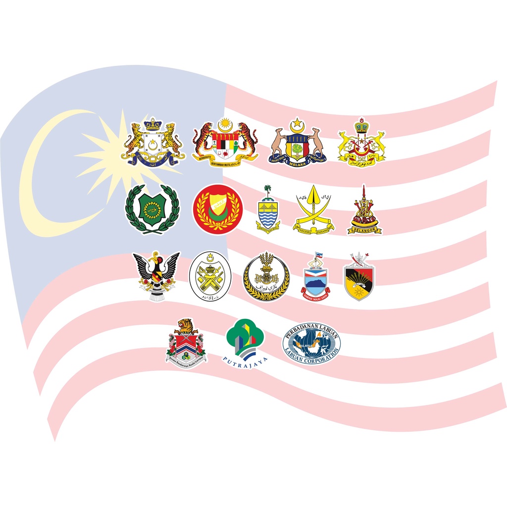 Bendera Malaysia Malaysia Sticker Malaysia State Sticker Malaysia State ...