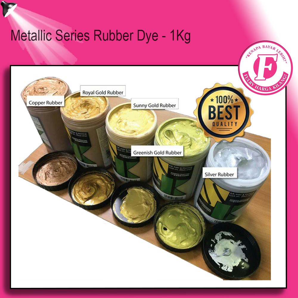 Metallic Rubber Dye for Silkscreen / Screen Printing (Water-based ...