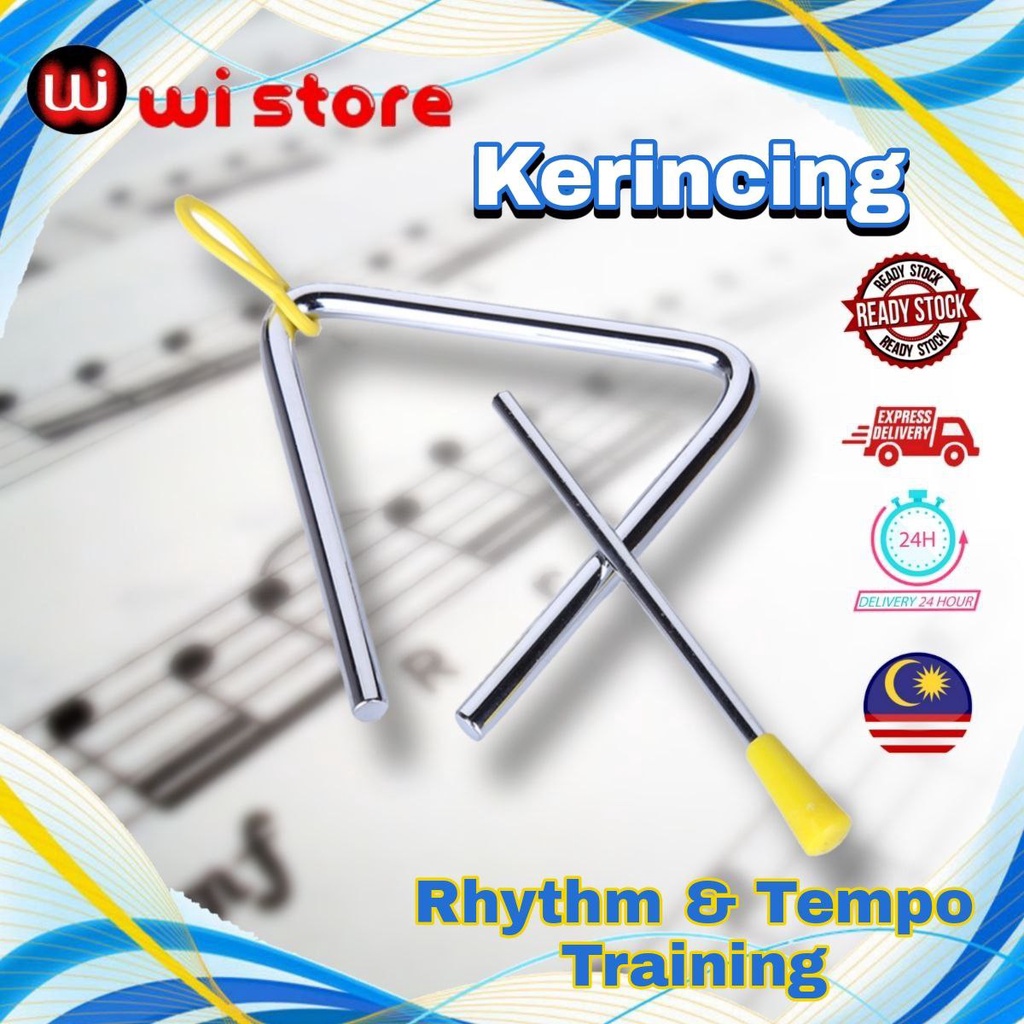 Triangle Bell 6" And Beater Musical Percussion Instrument / Alat Muzik ...