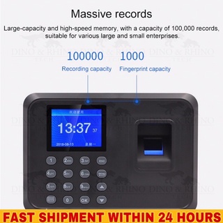 Biometric Fingerprint Attendance Machine Thumbprint Record Digital Time Recorder Office Worker ...