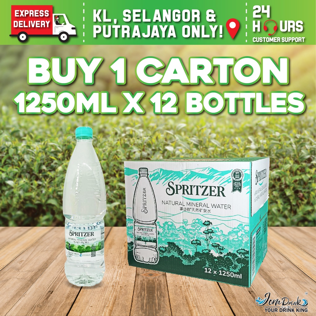 BUNDLE OF 1 CARTON: SPRITZER MINERAL WATER 1250ML x 12 BOTTLES | Shopee Malaysia
