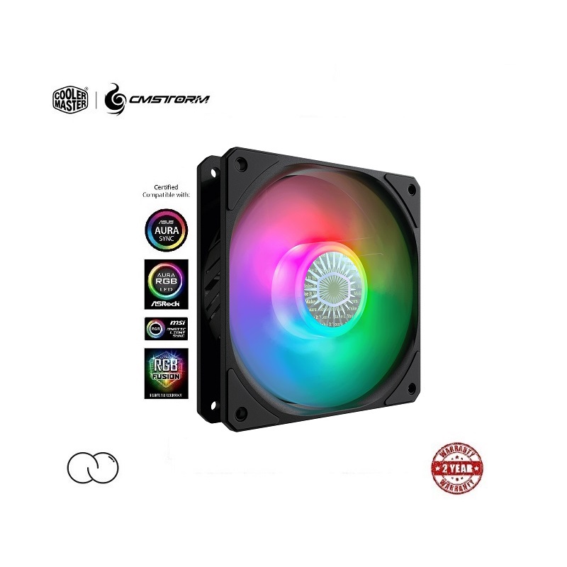 Cooler Master Sickleflow 120 ARGB Reverse Edition 120mm PC Cooling Case ...