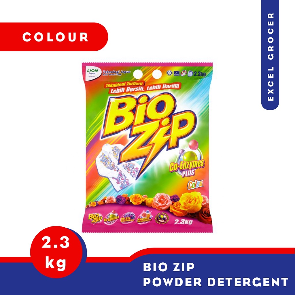 Bio Zip Colour Powder Detergent 2.3kg | Shopee Malaysia