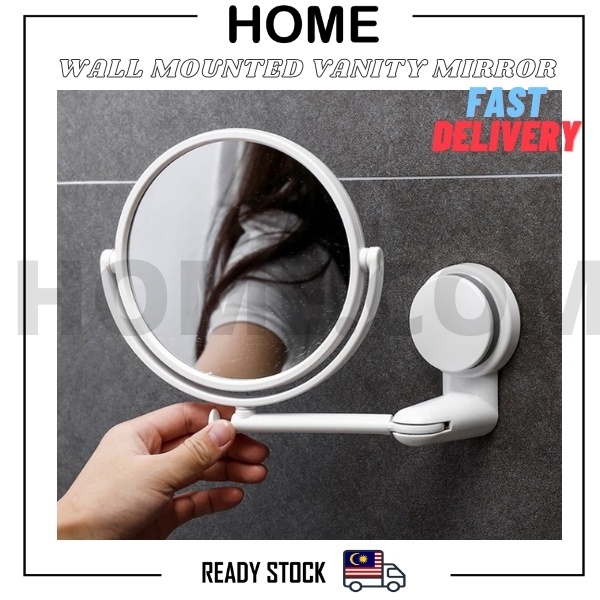 Cosmetic Mirror Rotatable Bathroom Wall Mounted Extendable Makeup Smart ...