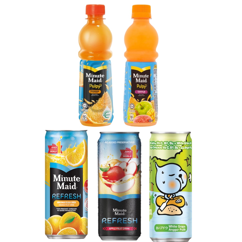 Minute Maid Asian Drinks Minuman Asia (Pulpy Orange/Pulpy Tropical ...