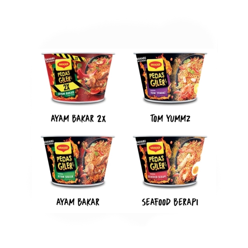 Maggi Pedas Giler Instant Noodle - Assorted Flavour (99g/98g/97g ...