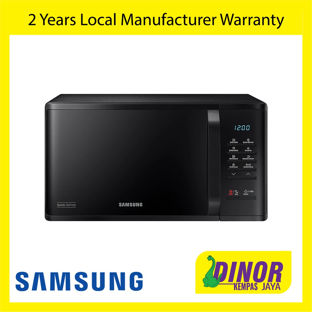 Samsung Ceramic Inside™, 23L, Solo Microwave Oven MS23K3513AK/SP ...