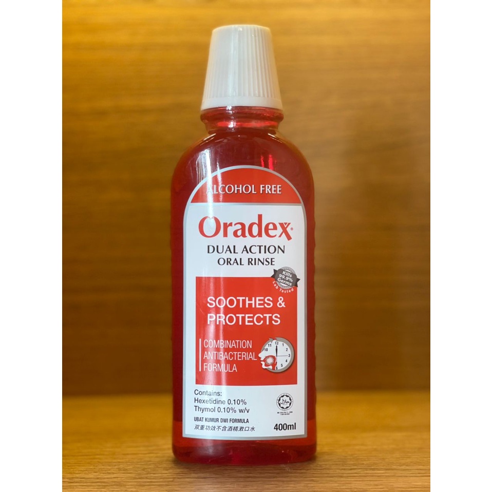 ORADEX DUAL ACTION ORAL RINSE ALCOHOL FREE 400ML | Shopee Malaysia