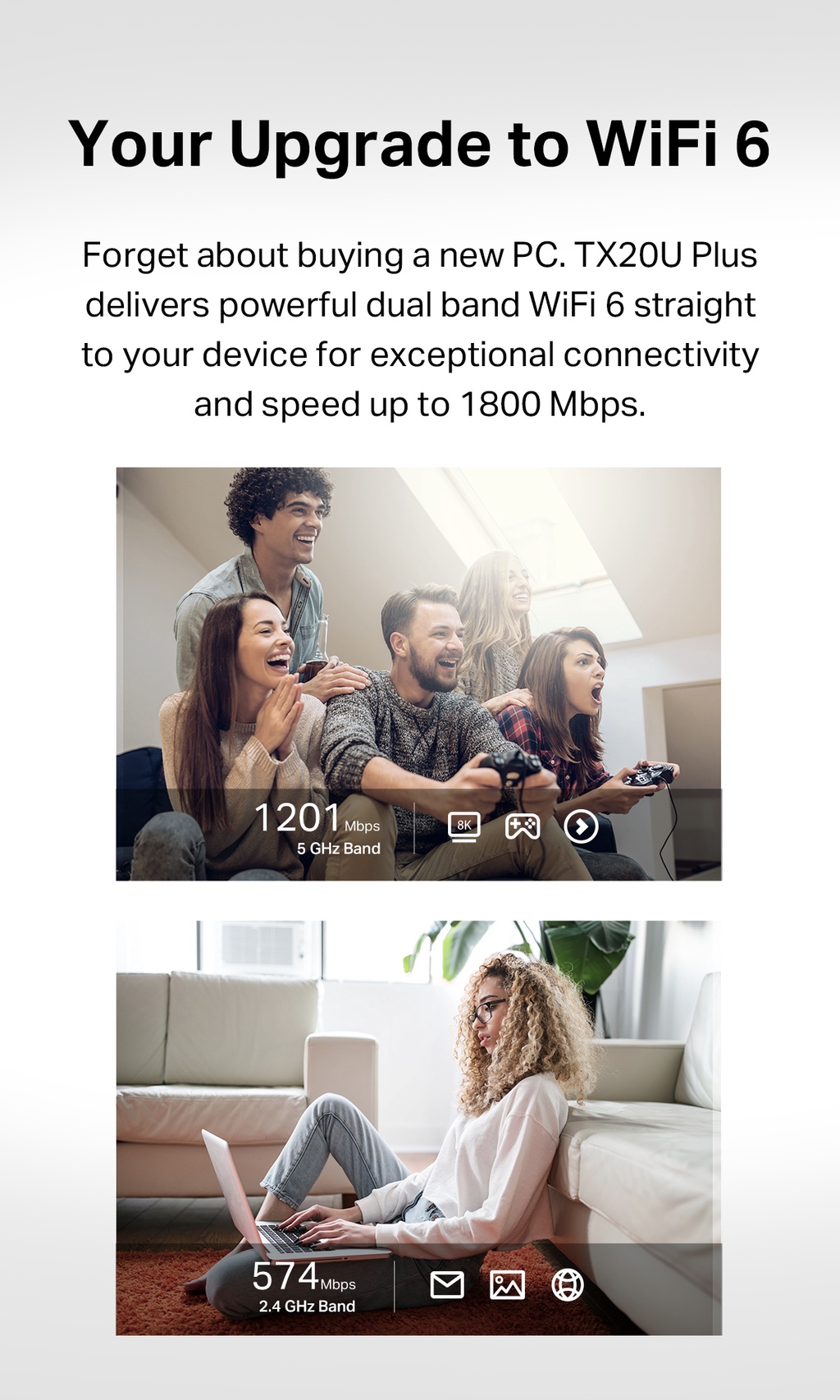 TP-Link Archer TX20U Plus AX1800 (2.4Ghz+5Ghz) Dual Antennas High Gain ...