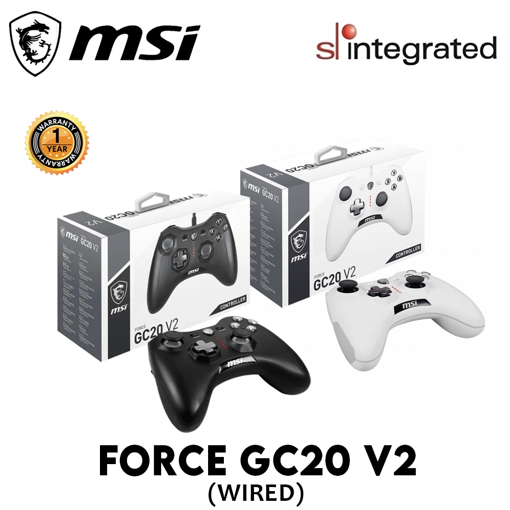 MSI Force GC20 V2 Wired Game Controller - Black/White | Shopee Malaysia
