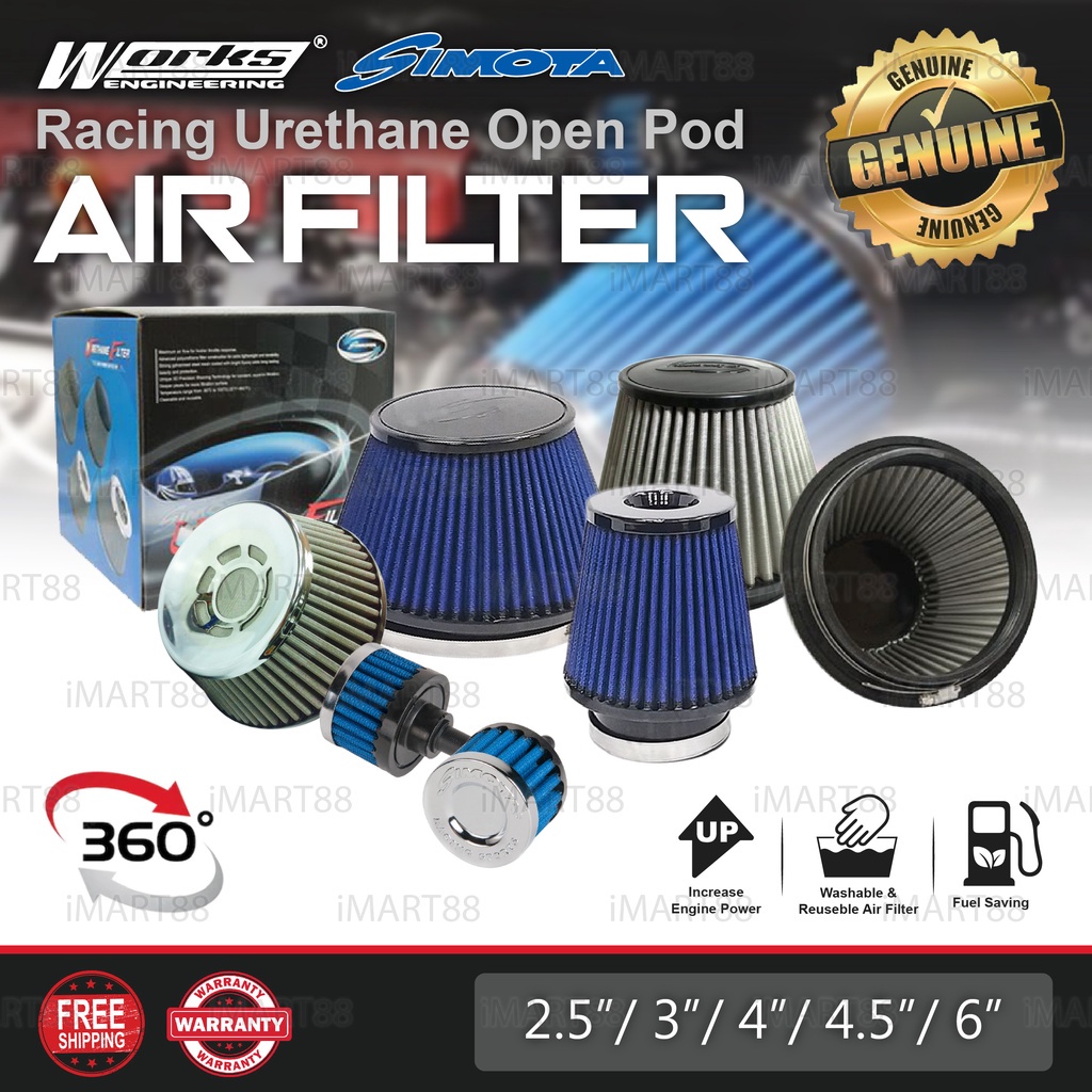 WORKS ENGINEERING SIMOTA Air Filter 2.5"-6" Non Woven Fabric Stainless ...