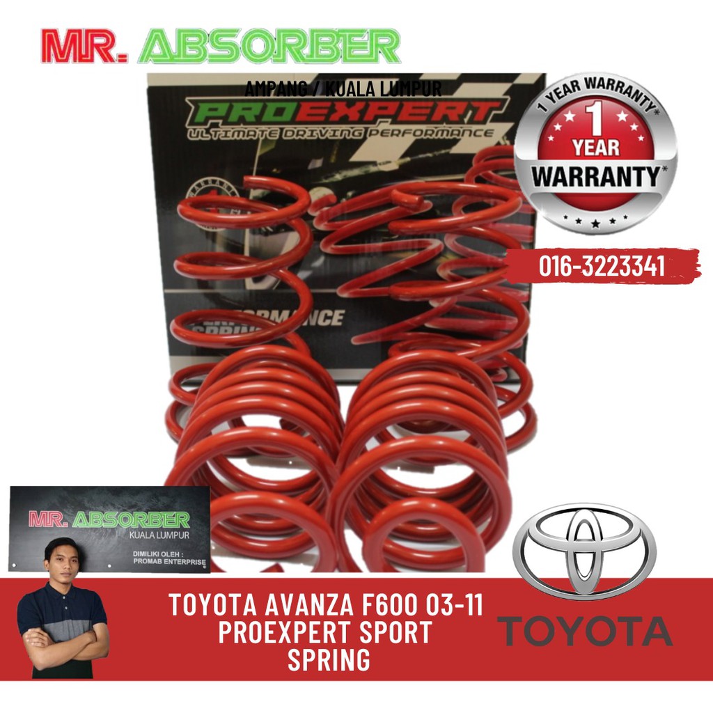 SPORT SPRING PROEXPERT TOYOTA AVANZA F600 03-11 | Shopee Malaysia
