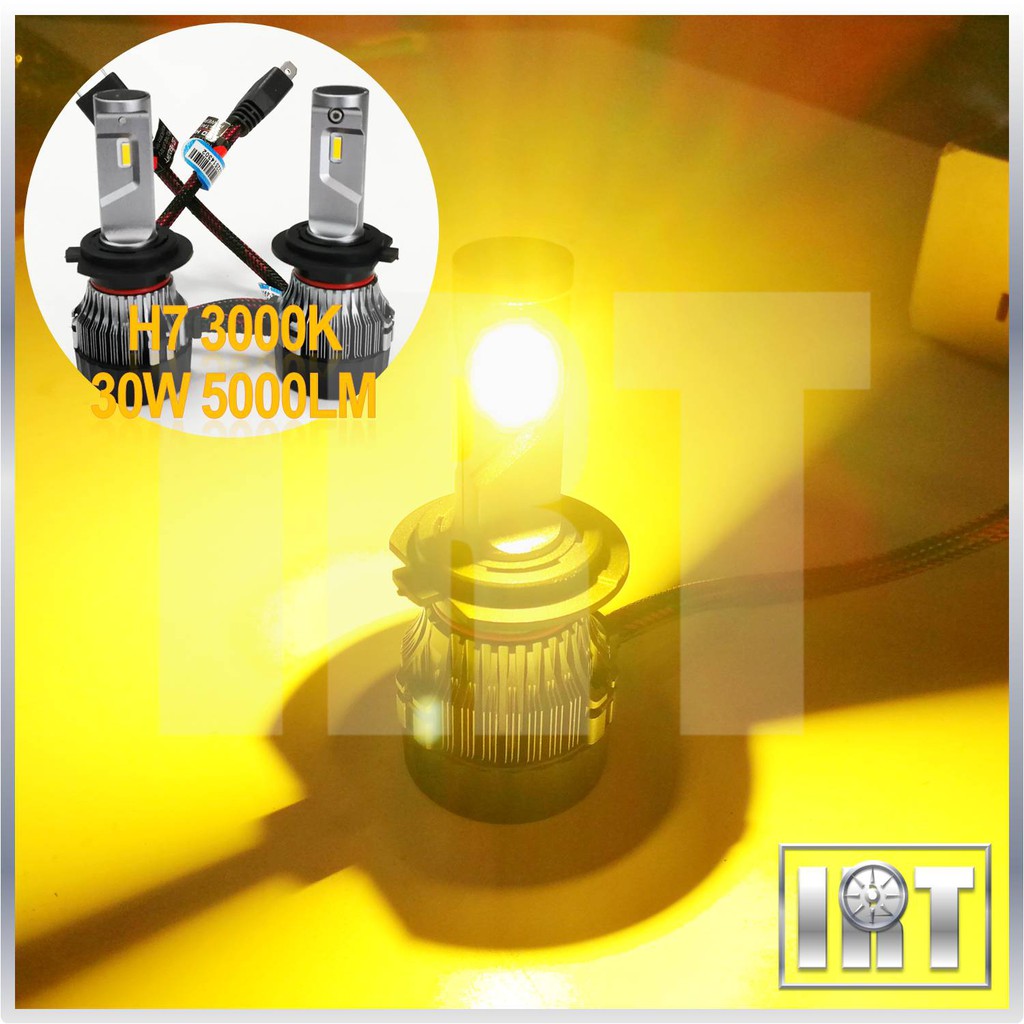 H7 Gold Yellow LED Bulb Light Headlight Headlamp Spotlight Fog Foglamp ...