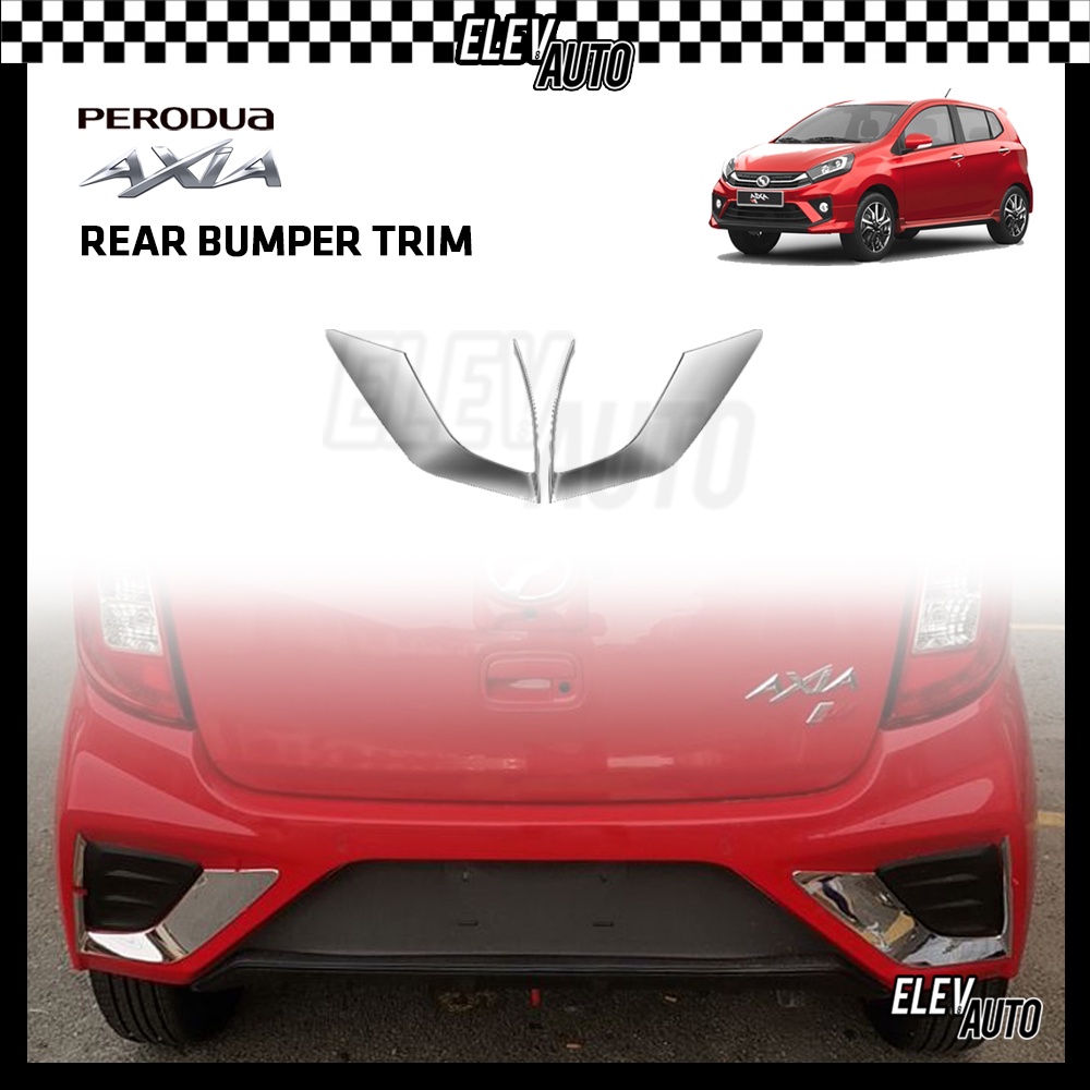 Perodua Axia G SE 2020 2021 2022 Rear Bumper Vent Trim Chrome Black ...
