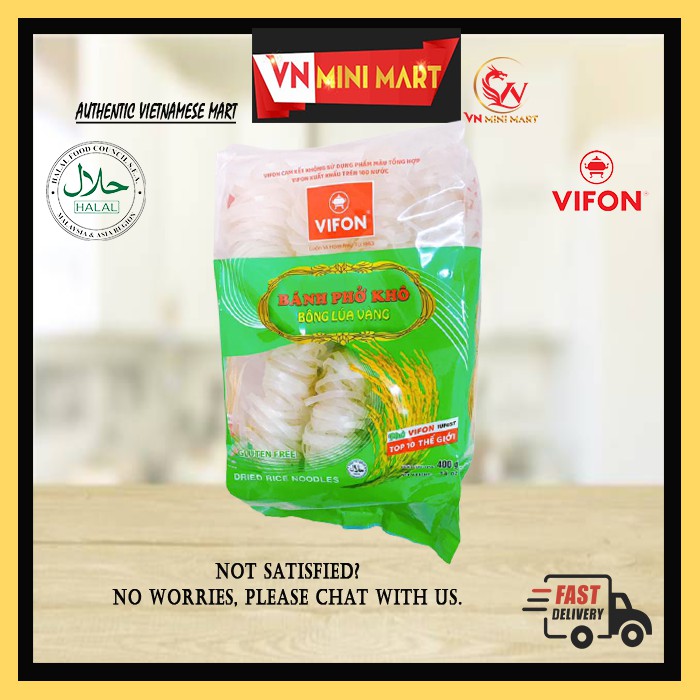 [Halal] VIFON Bong Lua Vang dry pho cake 400g - Banh pho kho Bong Lua ...