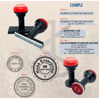 Custom Made Normal Rubber Stamp Chop Cop Getah ( Name Chop, Company ...