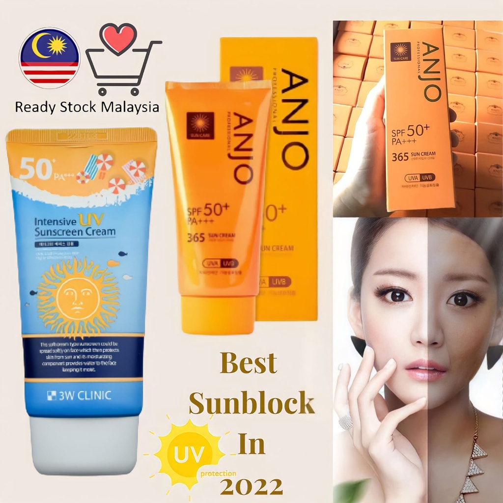 3W CLINIC Sunscreen Spf50 Sunblock Intensive UV Suncream SPF50 + PA ...