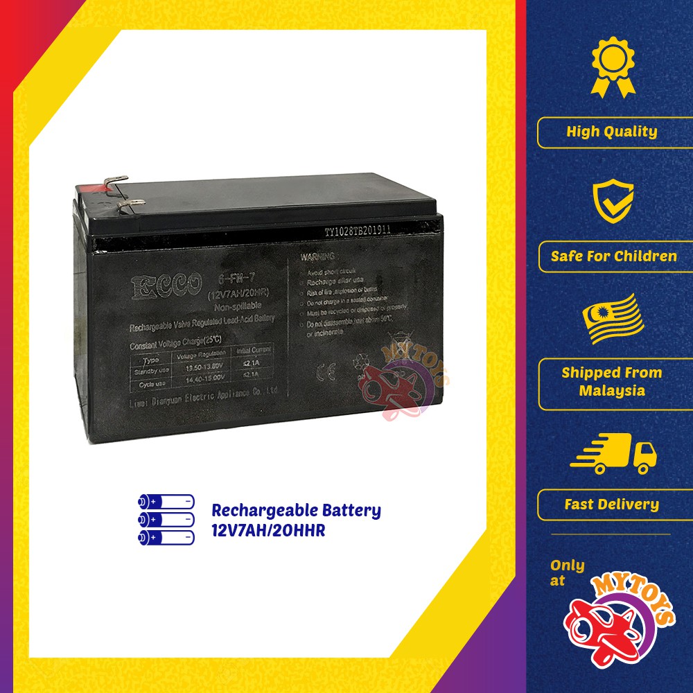 Battery 12V 7AH for Electric Scooter and Car Rechargeable Battery ...