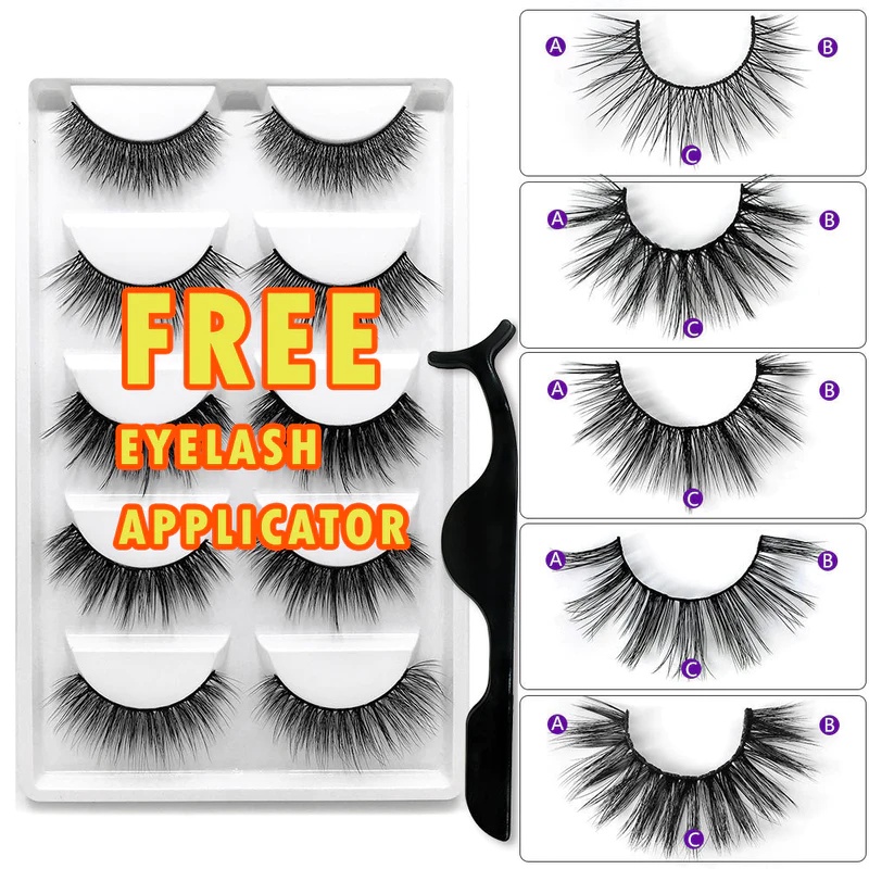 5 different High Volume Premium Lashes (Includes Eyelash Applicator ...