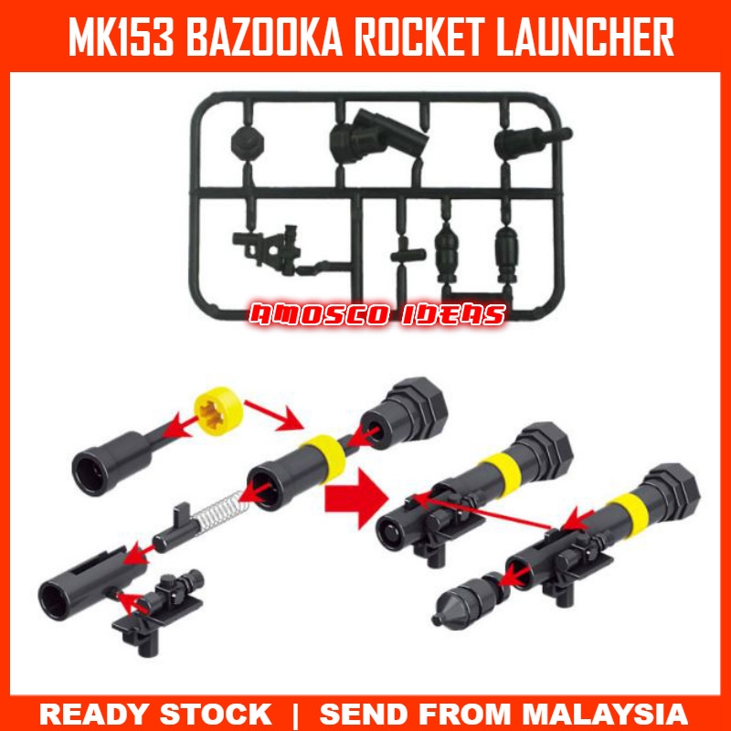 MK153 BAZOOKA ROCKET LAUNCHER WEAPON PARTS FOR MINIFIGURES ARMY SOLDIER ...
