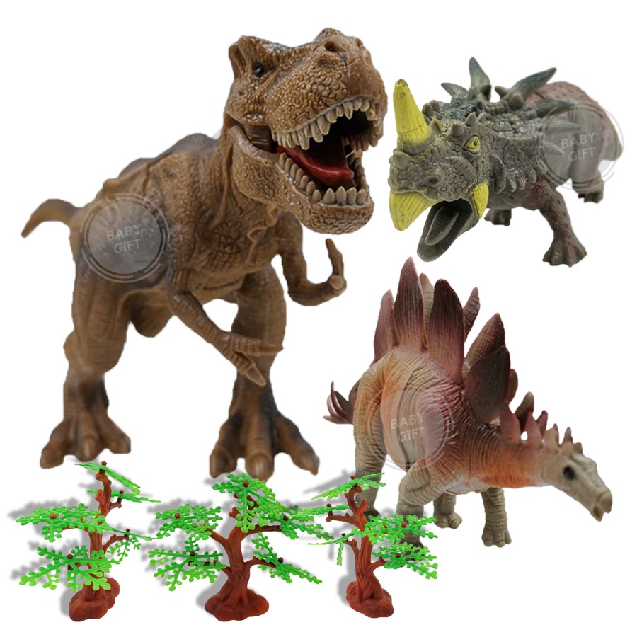 3 dalam 1 Dinasor / 3 Pcs Set Dinosaur Realistic Tyrannosaurus Trex ...
