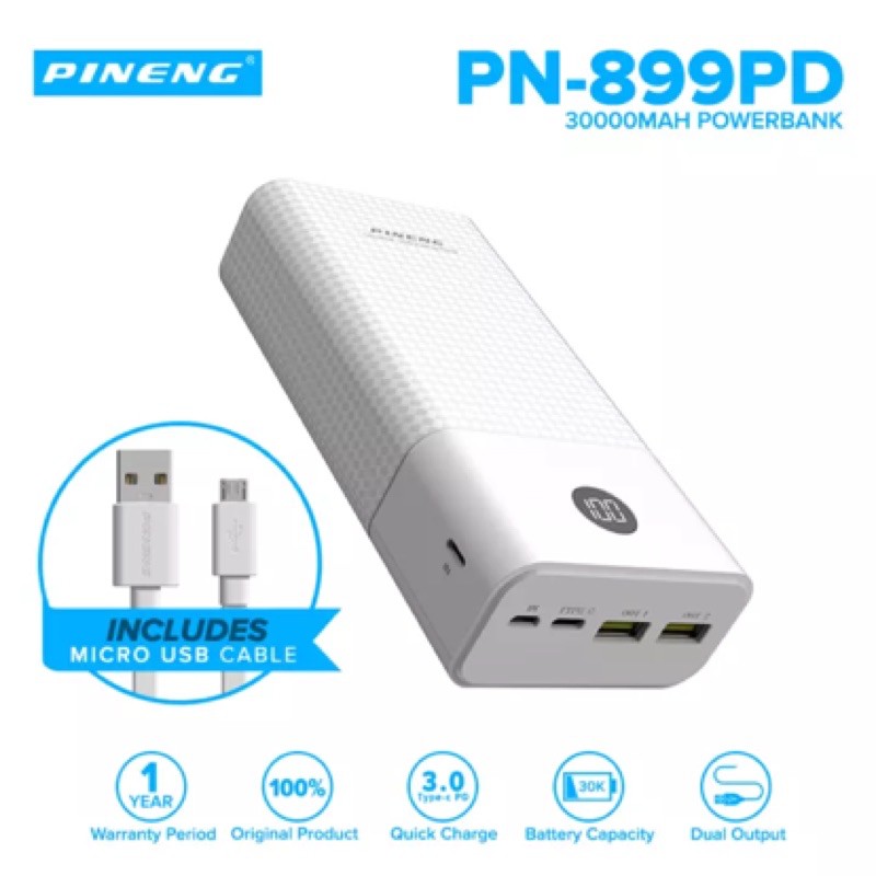 🔥 100% ORIGINAL 🔥 PINENG POWER BANK PN-899 🔥 30000mAh 🔥 | Shopee Malaysia