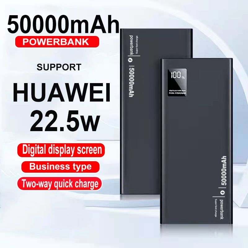 Malaysia Spot 50000mAh Portable Mini PowerBank Mirror Screen Digital Display PowerBank External ...