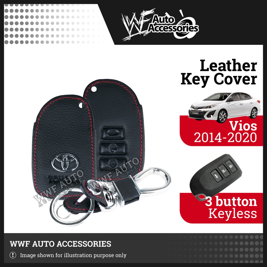 Toyota Vios 2014 to 2022 Keyless / Key Less / Smart Entry Leather Key ...
